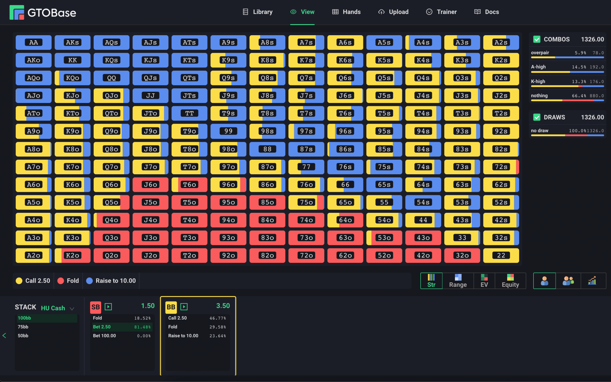 GTOBase - GTO Poker Strategy Viewer, Trainer and HH Analyzer